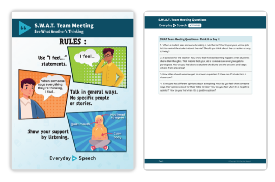 Think It or Say It + a Free S.W.A.T. Poster | Everyday Speech