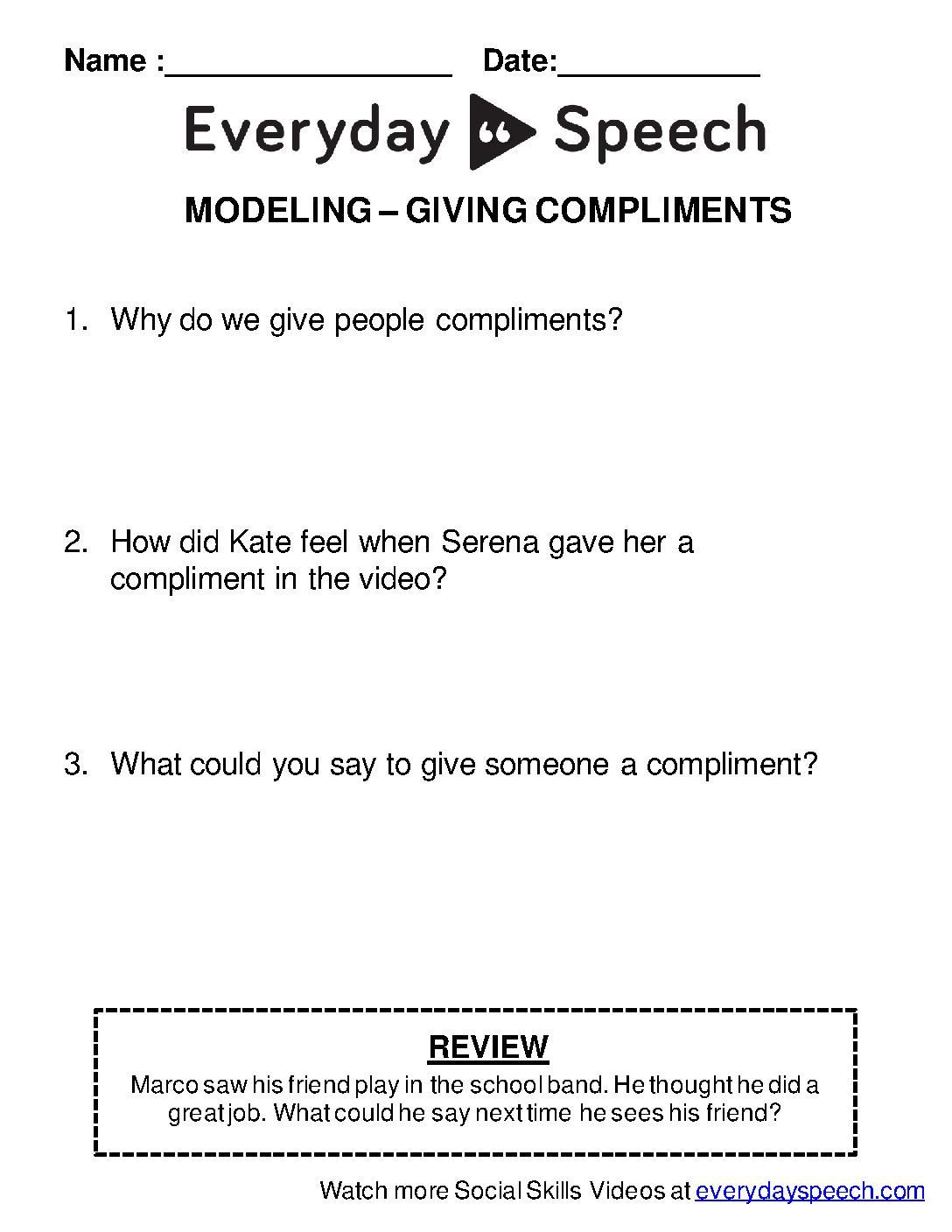 Lesson Plan: Giving and Receiving Compliments - Everyday Speech