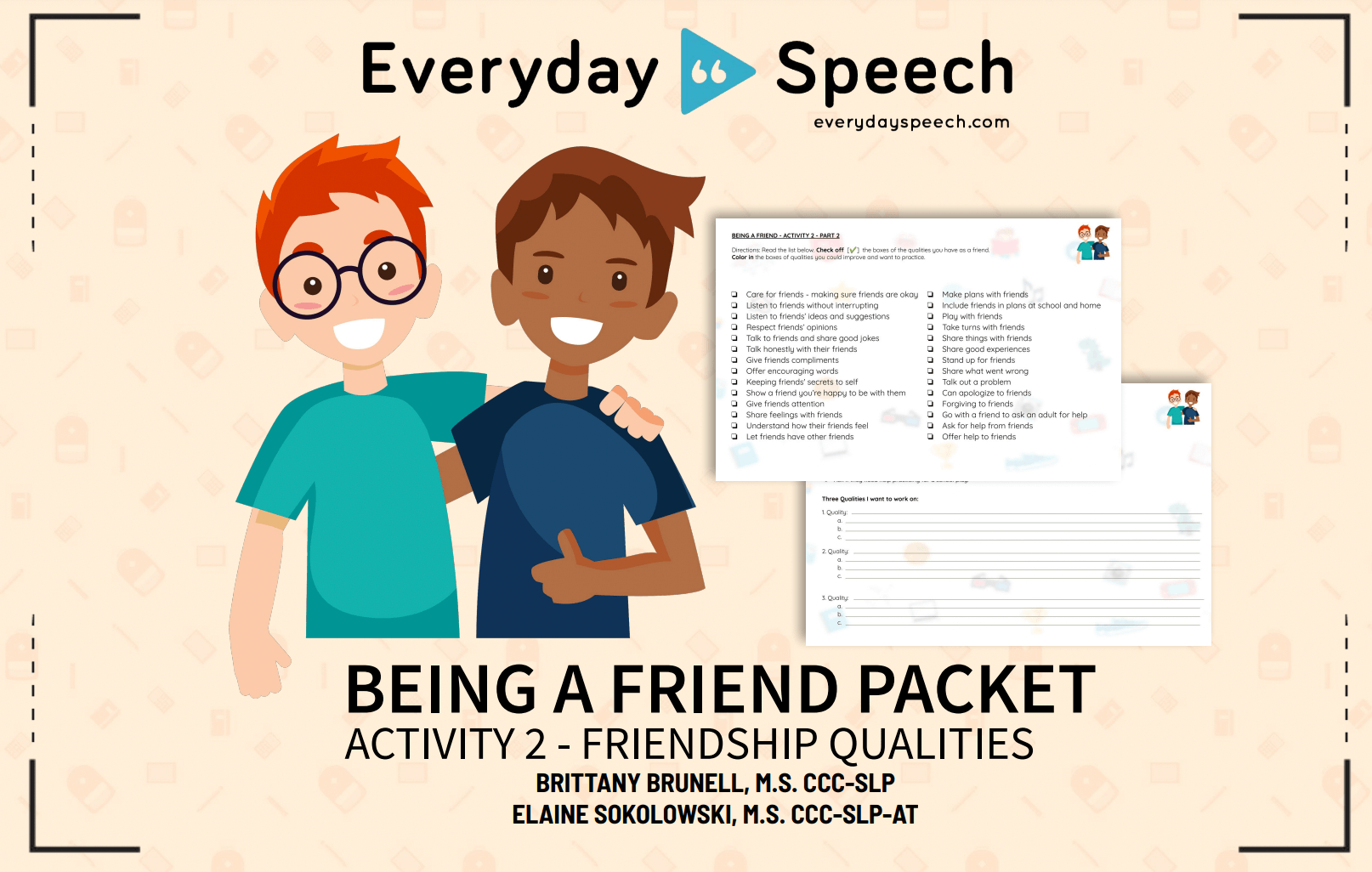 Free Elementary Friendship Material | Everyday Speech
