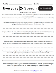 Free Tone of Voice PDF for High School | Everyday Speech