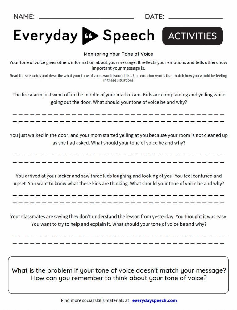 Free Tone of Voice PDF for High School | Everyday Speech
