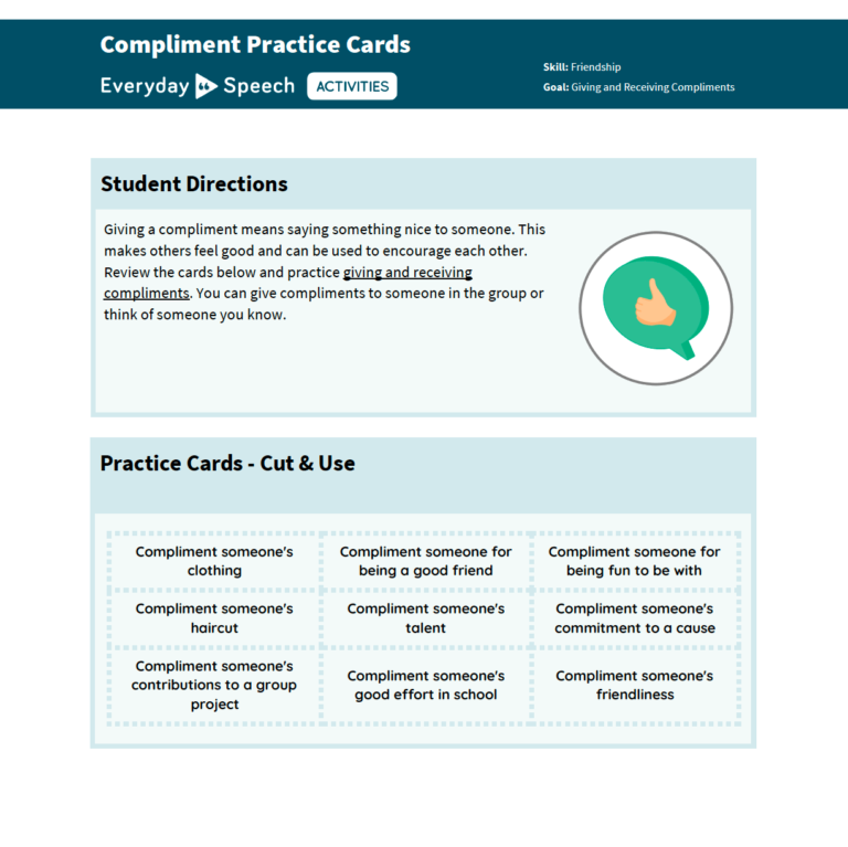 Free High School Giving Compliments Lesson Plan | Everyday Speech