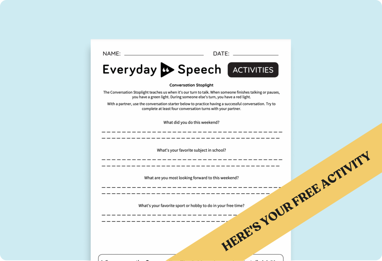 Conversation Skills Activity for High School: Conversation Stoplight ...