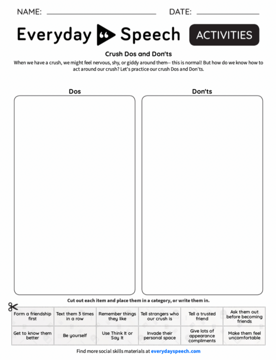 Middle School Getting Ready to Date Lesson Plan | Everyday Speech