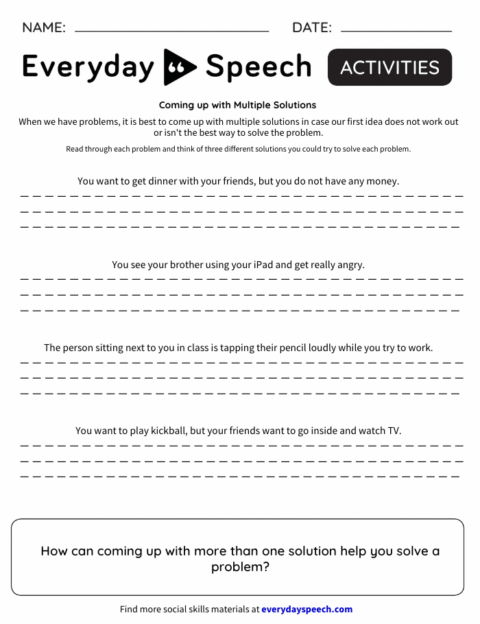 High School Social Problem Solving Lesson Plan | Everyday Speech
