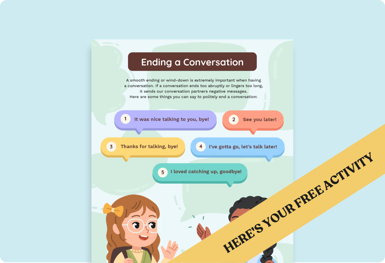 Elementary Conversation Skills Poster: How to End a Conversation ...