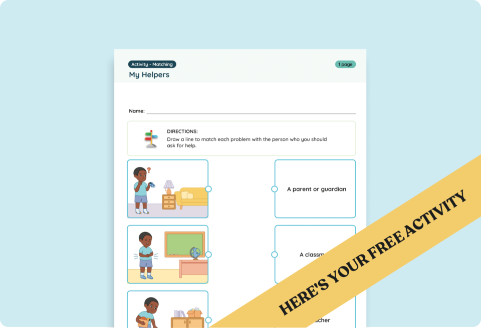 Free Preschool Problem-Solving Activity: Who Can Help? | Everyday Speech