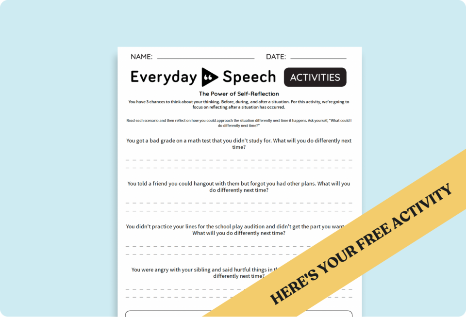 Free High School Worksheet: Practicing Self-Reflection | Everyday Speech