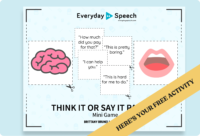 Conversation Skills Activity for Elementary: Think It or Say It ...