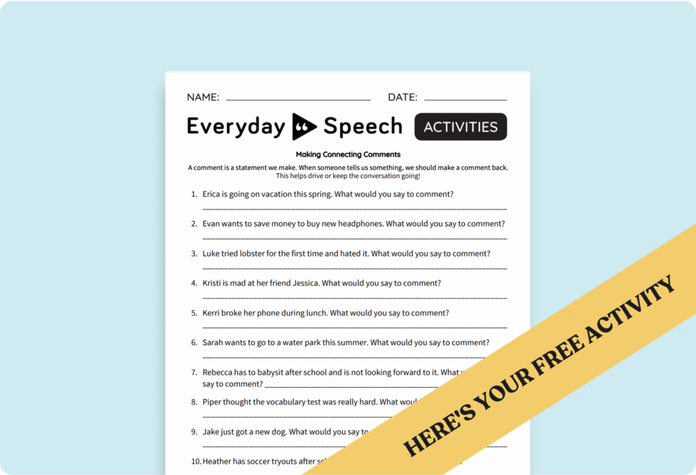 Conversation Skills Activities for Middle School Students | Everyday Speech