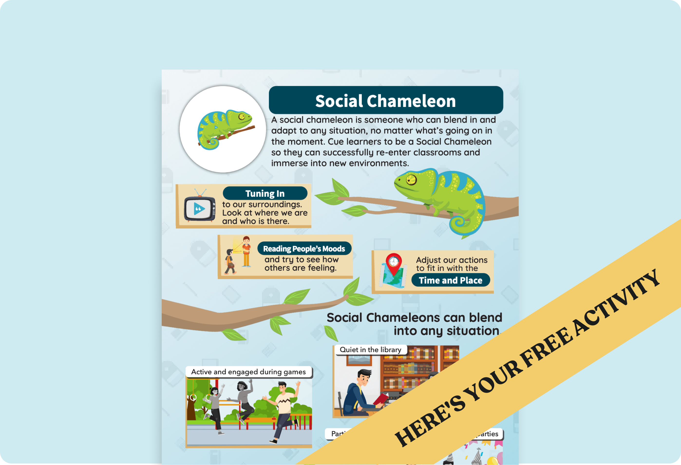 Elementary Situational Awareness Poster: Social Chameleon Poster | Everyday Speech