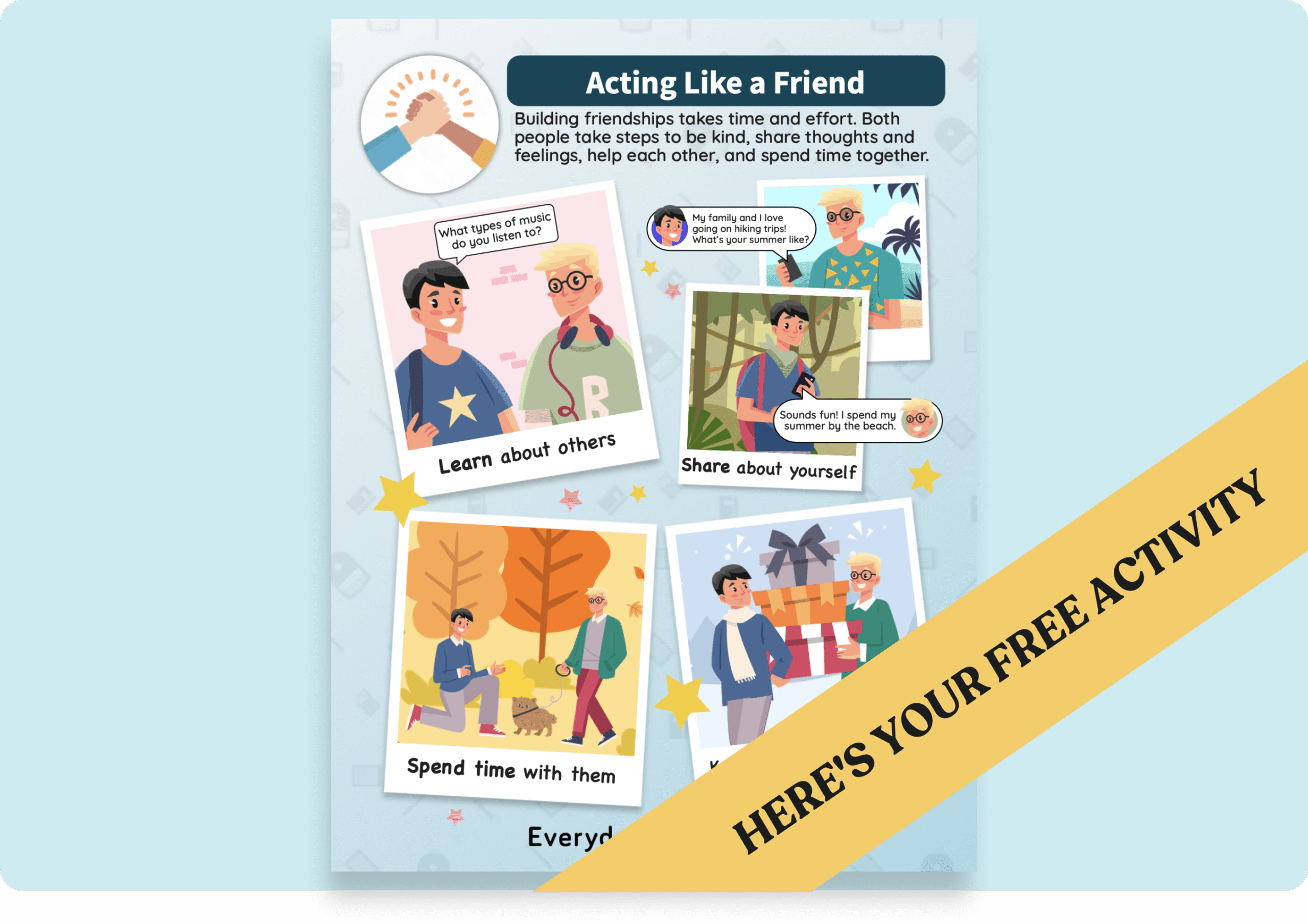 Middle School Friendship Skills Poster: Acting Like a Friend | Everyday ...
