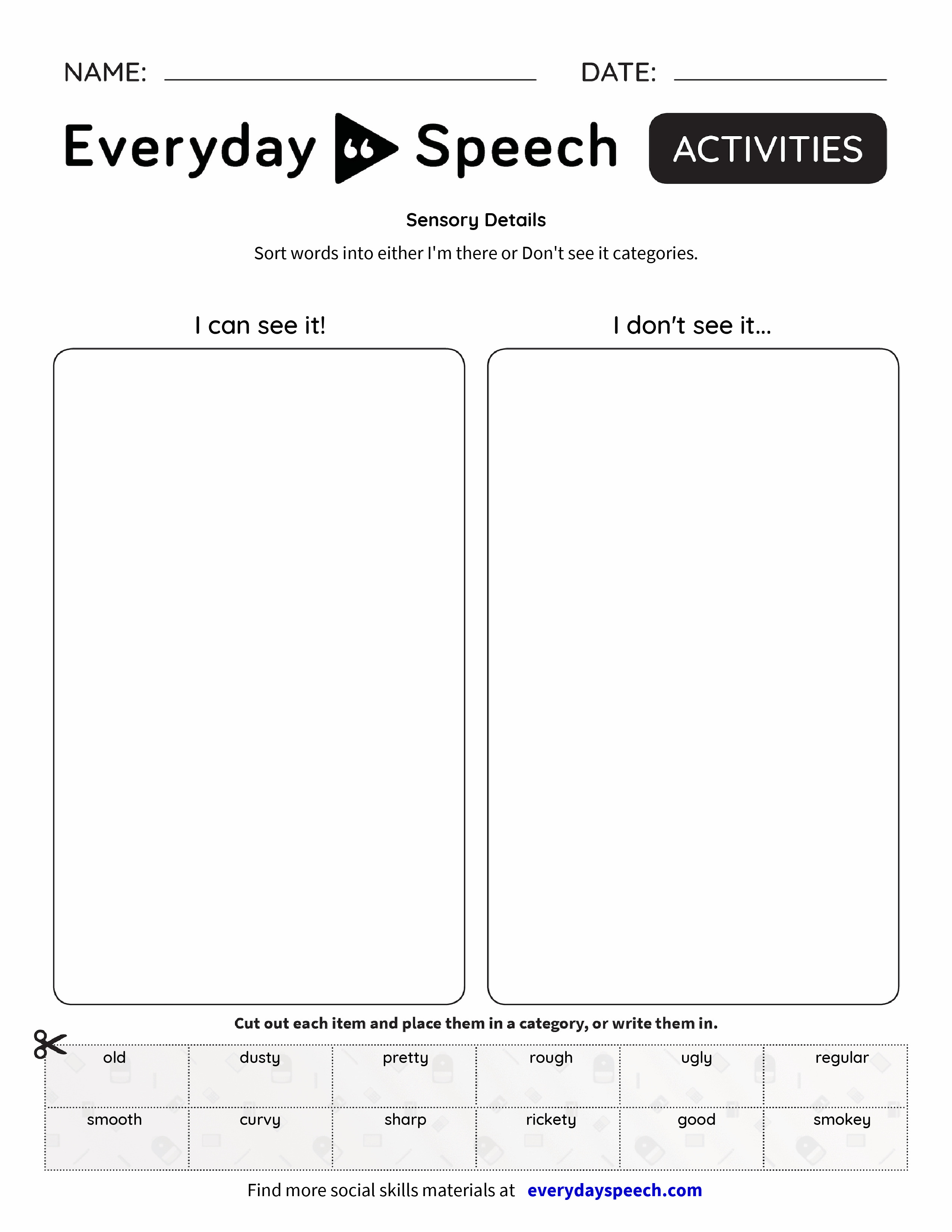 Sensory Details Everyday Speech Everyday Speech Sensory Details Everyday Speech Everyday Speech